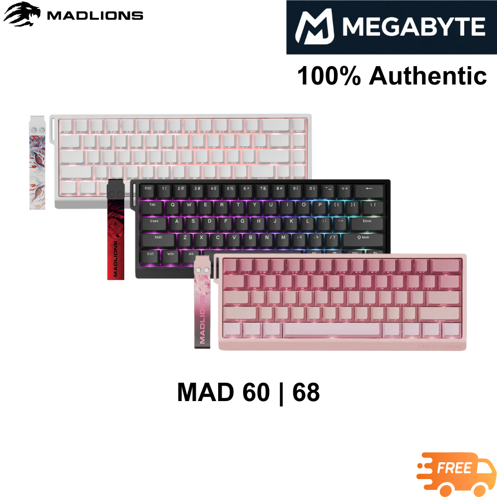 Madlions MAD60 / MAD68 HE Bàn phím cơ chuyển đổi từ tính màu trắng, có ...
