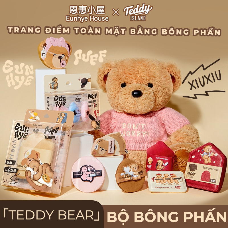 Bông Mút Trang Điểm【BLJ × Teddy Island】Siêu Mềm Mại Dễ Tán Kem Nền Đàn ...
