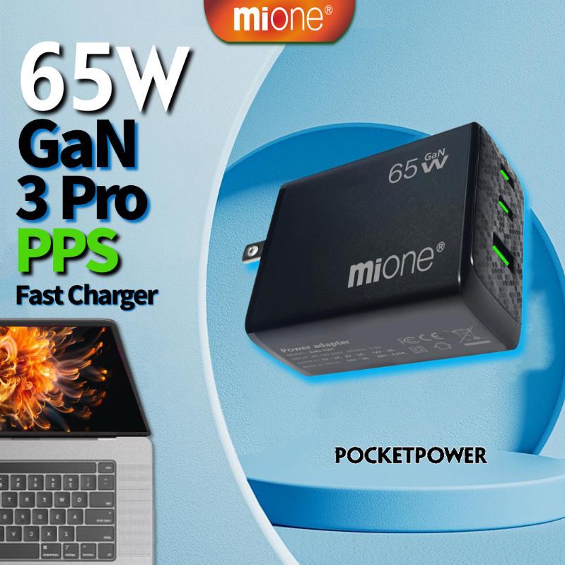 Mione 65W GaN USB C Sạc Tường 3 Cổng PPS Sạc Nhanh Bộ Chuyển Đổi Nguồn ...