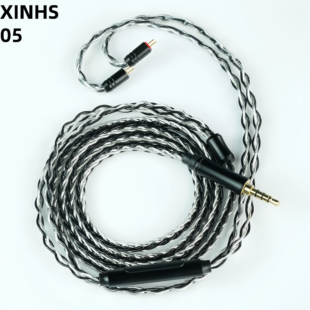 XINHS05 8-Core 6N Single Crystal Copper Silver Plated Headphone Upgrade ...