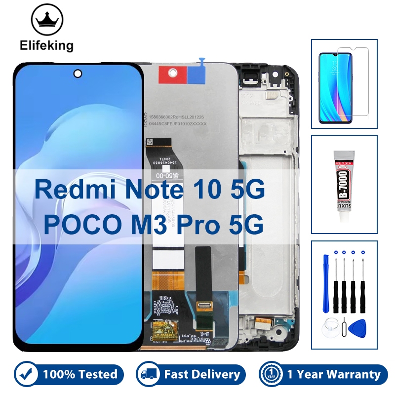 LCD 6.5 "Cho Xiaomi Redmi Note 10 5G M2103K19G POCO M3 Pro 5G ...
