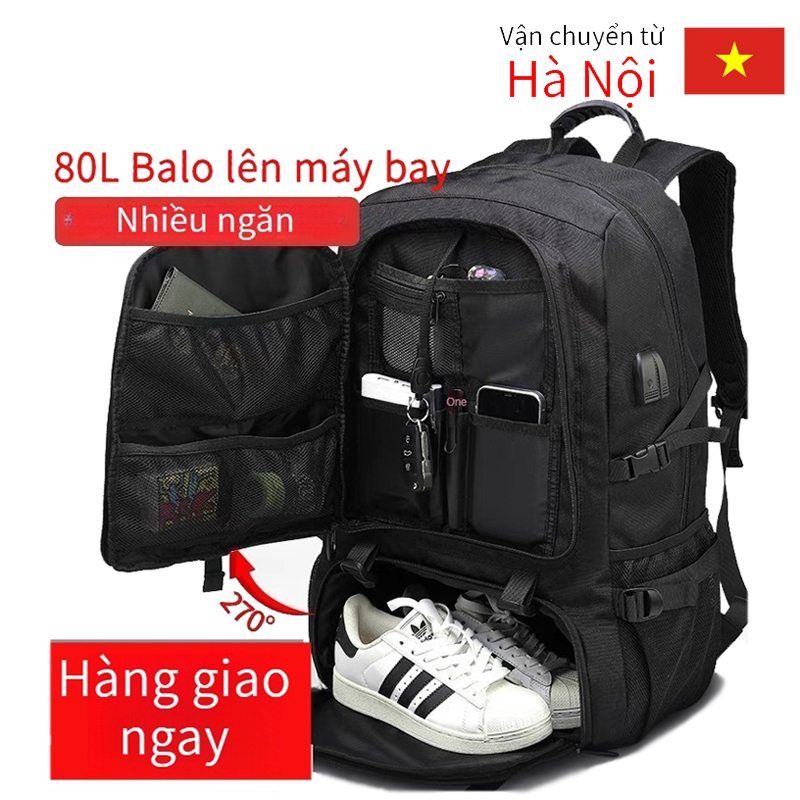 COD 50-80L Balo du lịch nam đựng quần áo balo đựng laptop 17 inch chống ...