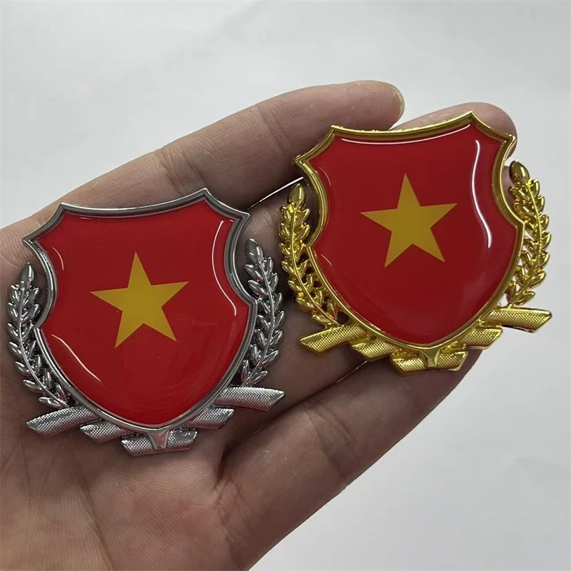Cờ Việt Nam Huy Hiệu Kim Loại Logo Miếng Dán Trang Trí Cho Ô Tô Xe Máy ...