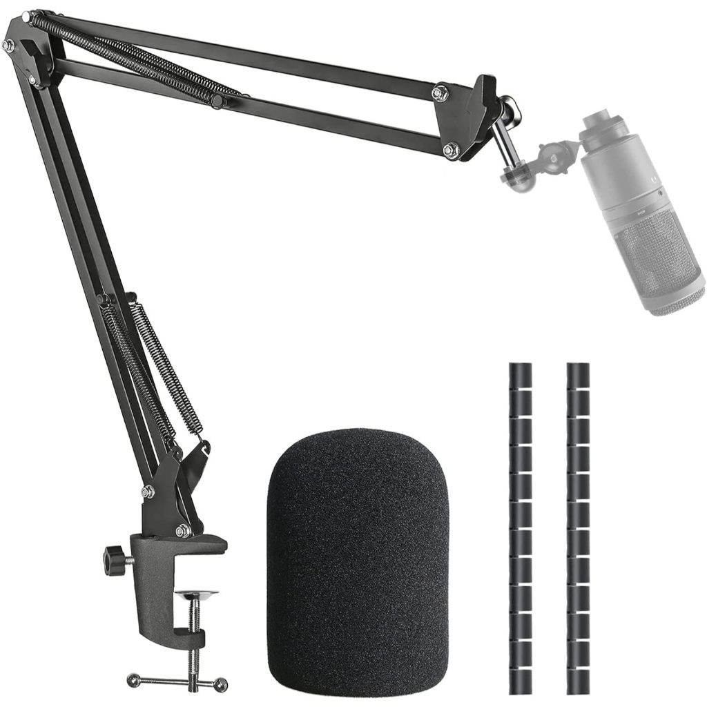 AT2020 Mic Boom Arm Stand với bộ lọc Pop, Tương thích với Audio ...