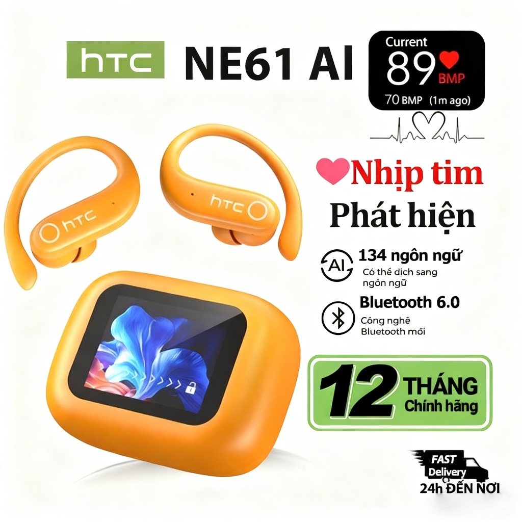 Tai nghe dịch thuật thời gian thực HTC NE61 AI Theo dõi nhịp tim Khử ...