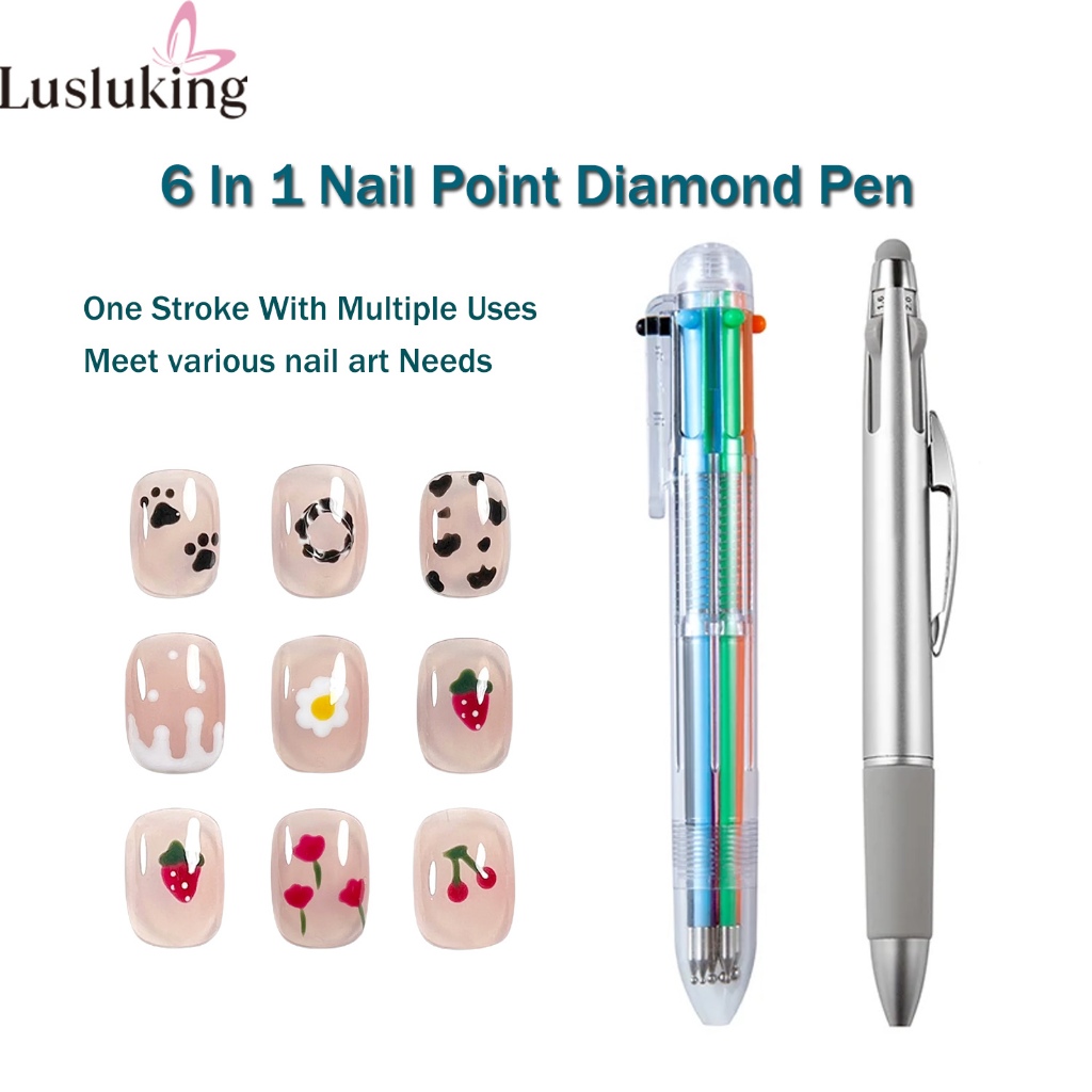 Lusluking Nail Dotting Pen 6 trong 1 Dụng cụ chấm bi Thiết kế bút bi ...