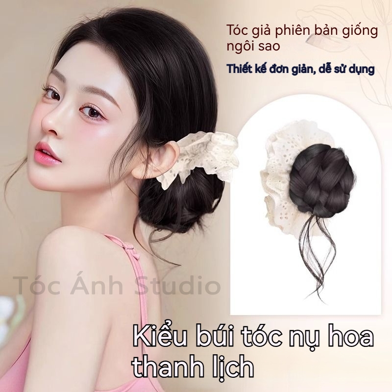 Tóc Giả Búi Tóc Thấp Búi Củ Hành Thời Trang Vòng Lace Búi Hoa Phong ...