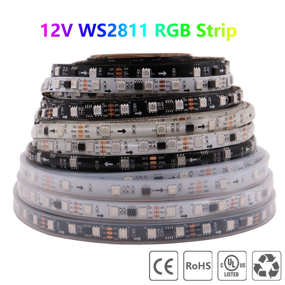 1-5M WS2811 60leds / M Dải Pixel Led Có Thể Địa Chỉ Full Màu RGB Dải ...
