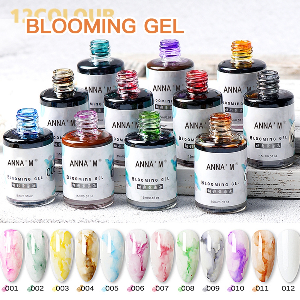 ANNA'M Sơn móng tay gel hiệu ứng khói 12 màu, 15ml, dùng cho móng tay ...