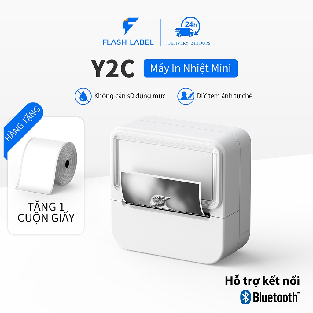 [KHÔNG IN MÃ VẬN ĐƠN] Máy In Nhiệt Mini Bluetooth cầm tay với giấy dán ...