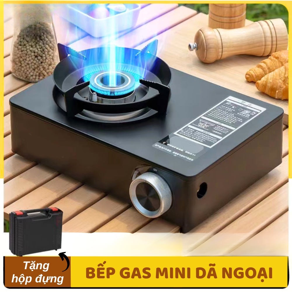 Bếp gas Mini di động Cắm trại ngoài trời Đầu đốt gas Butan có hộp đựng ...