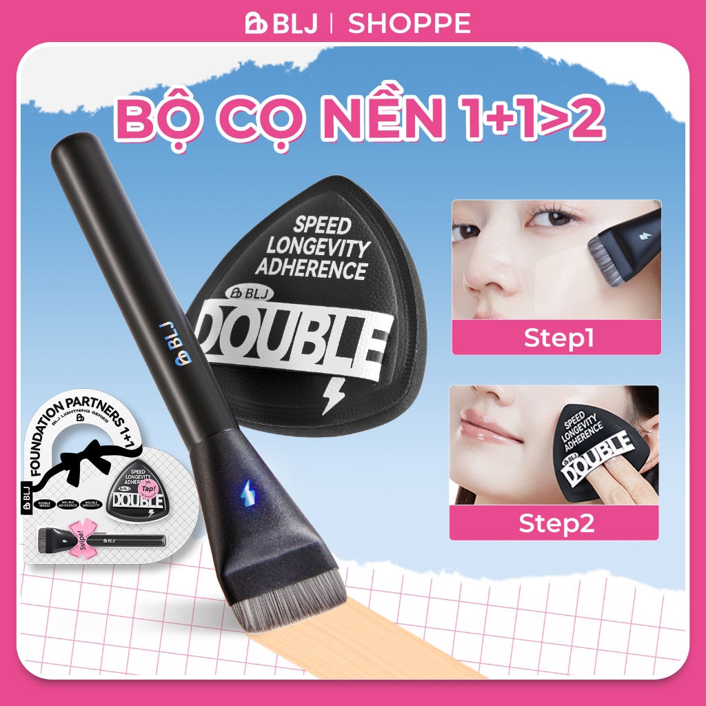 Bộ cọ trang điểm BLJ 1+1 Cọ Tán Kem Nền & mút tán kem nền Nền Nhanh ...