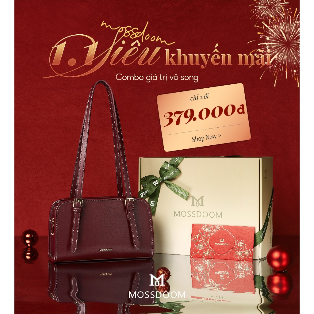 MOSSDOOM Renee Bag Bộ hộp quà màu đỏ phiên bản giới hạn mừng năm mới ...