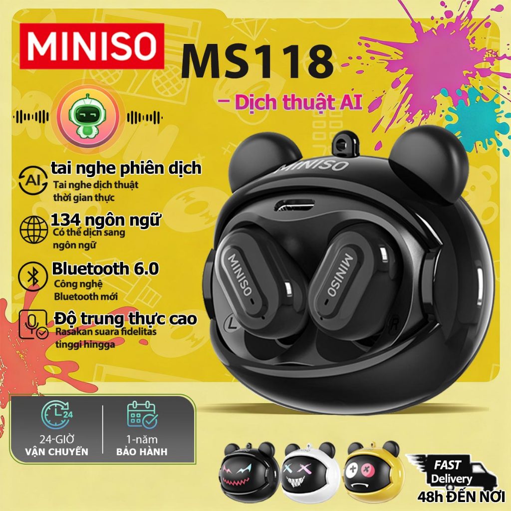 MINISO MS118 [Mẫu mới] Tai nghe nhét tai dịch thuật AI Tai nghe ...