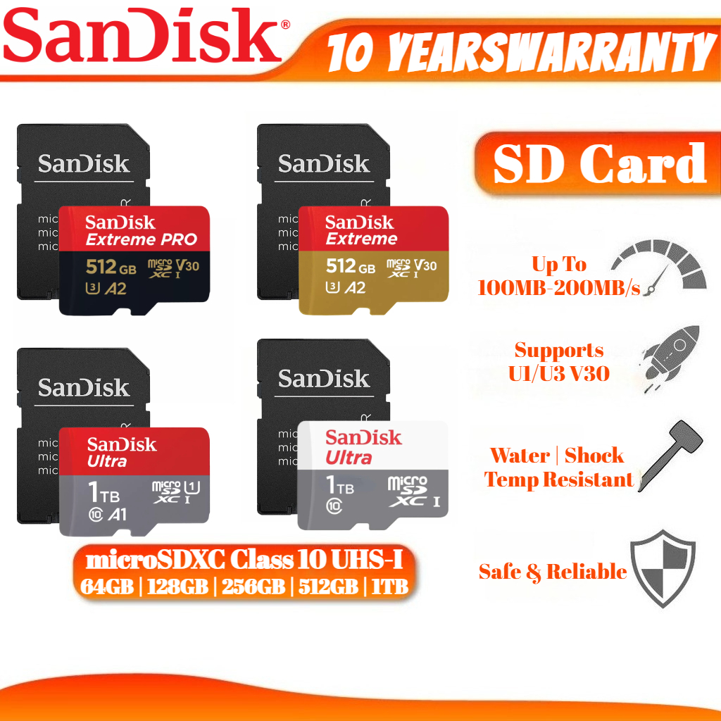 Thẻ nhớ SanDisk microSDXC 64GB – Thẻ nhớ tốc độ cao 1TB Ultra / Extreme ...