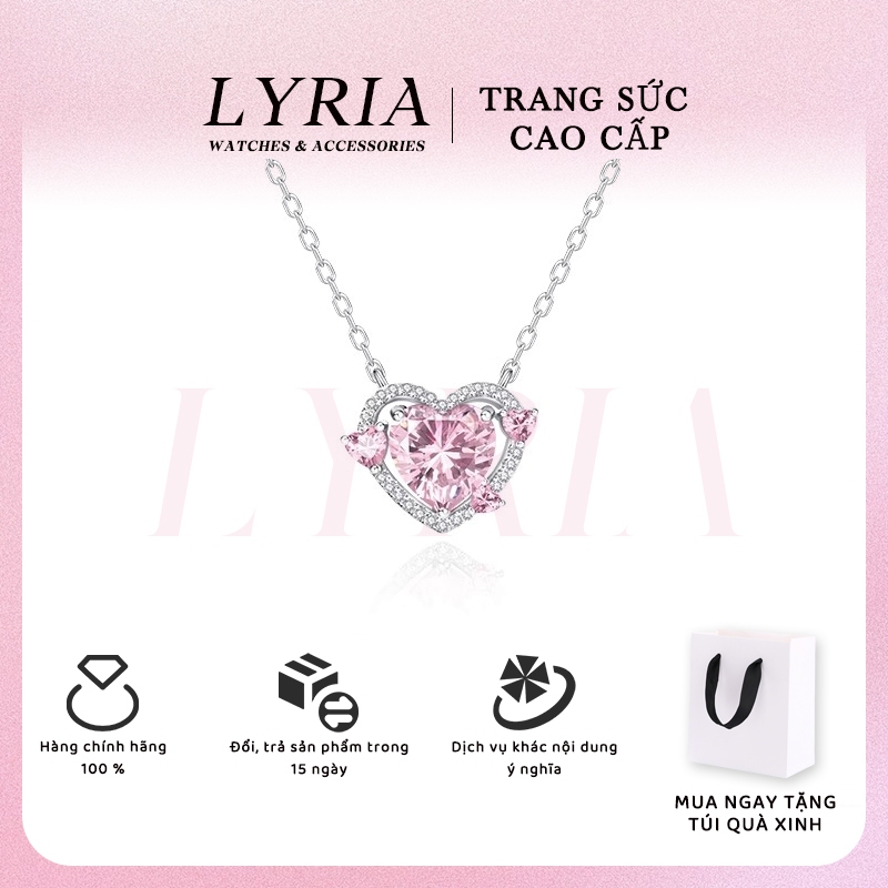 Vòng Cổ Bạc LYRIA 925 - Guardian Heart Pink Zircon Nữ Món Quà Thanh ...