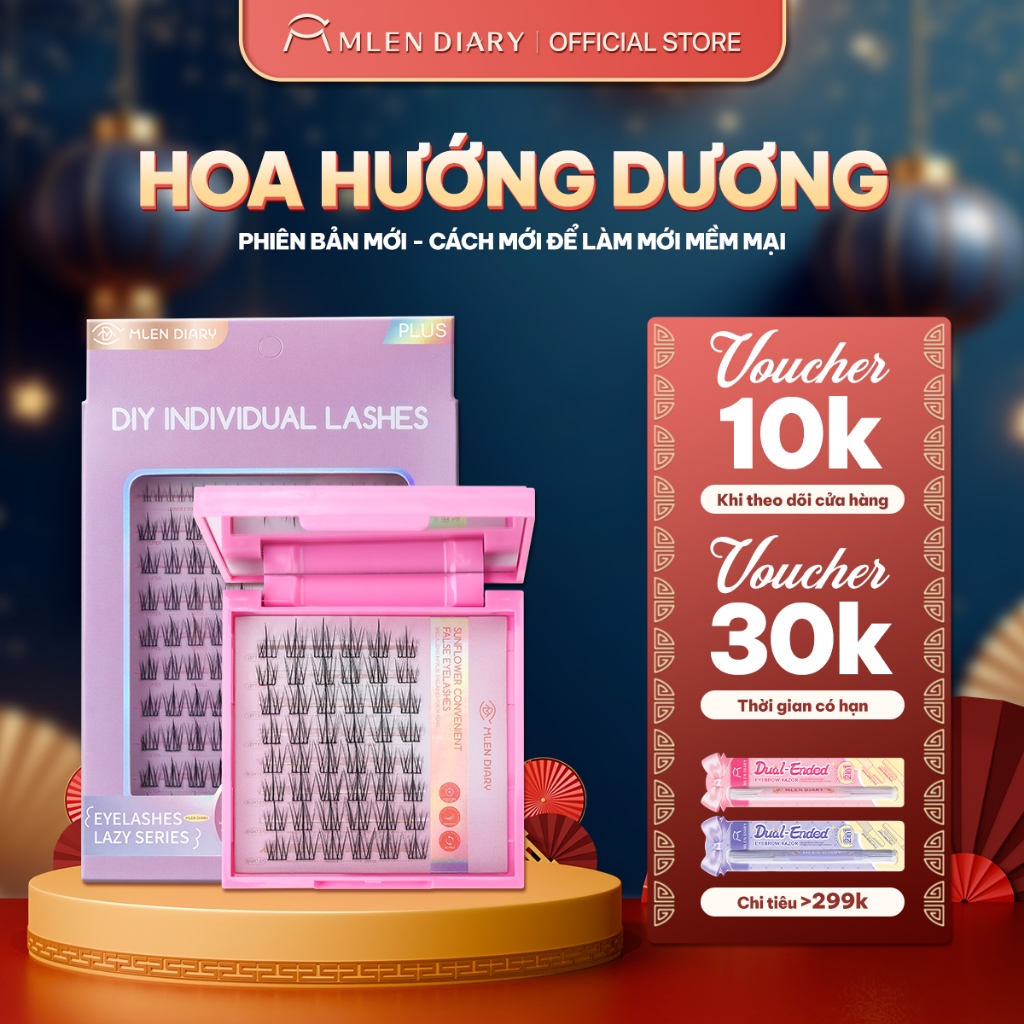 Mlen DIARY Dễ Dàng DIY 120 Cụm Mi Bộ Có Thể Tái Sử Dụng 9-13mm C Curl ...