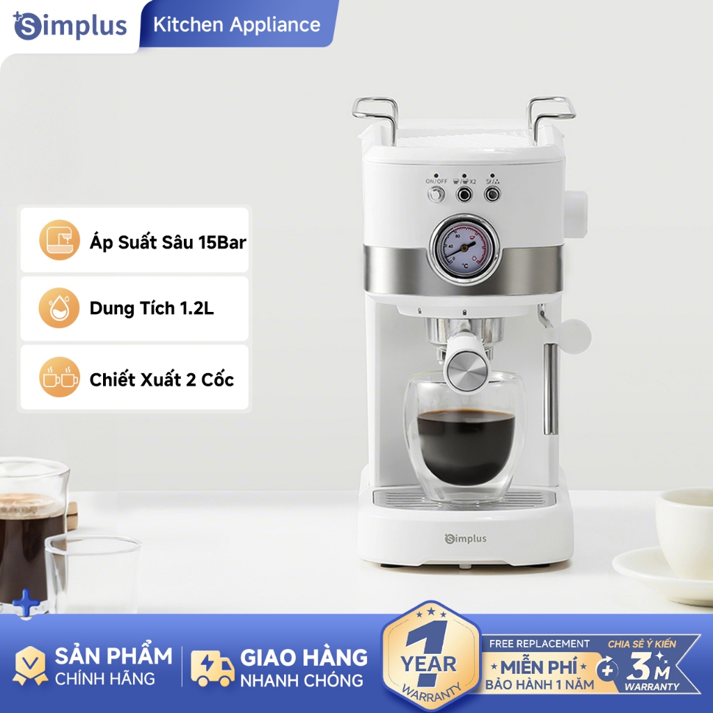 Simplus Máy Pha Cà Phê Bán Tự Động Kiểu Ý Áp Suất Sâu 15 Bar KFJH014 ...