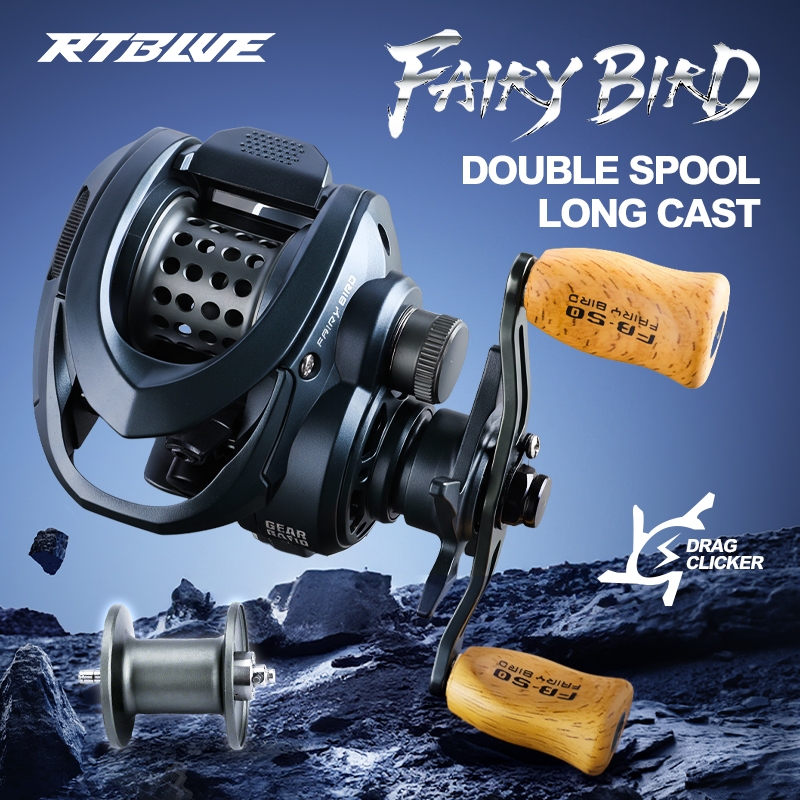 BEARKING RTBLUE FAIRY BIRD Baitcasting Reel Double Spool 7: 1 Tỷ lệ ...