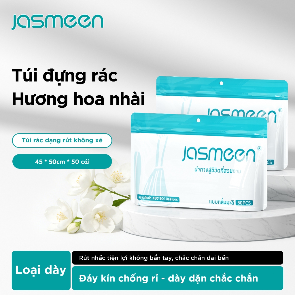 Túi rác có quai xách JASMEEN - Tự Huỷ Sinh Học - Kích Thước 45x50 cm ...