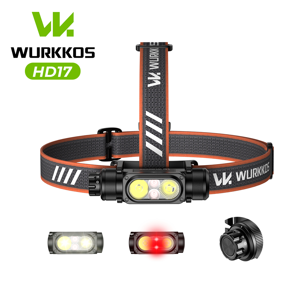 WURKKOS HD17 Đèn pha 2500 Lumens, 4 nguồn ánh sáng, góc chiếu 180° điều ...