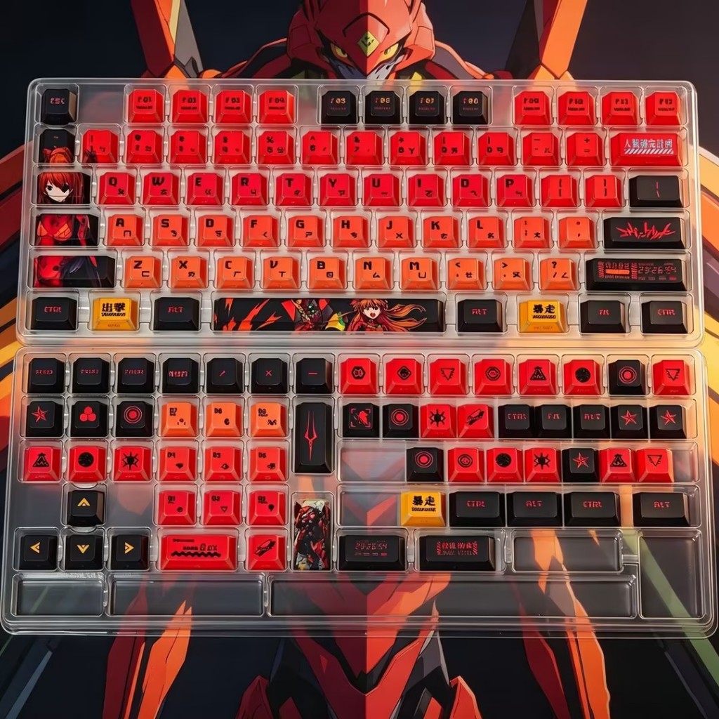 EVA 02 Keycap Evangelion Unit 02 Keycap Nhựa Đỏ Cho Bàn Phím Cơ OEM ...