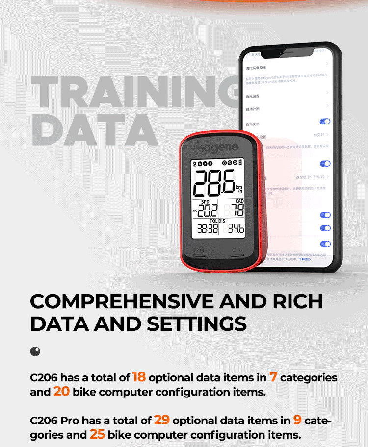 Magene C206PRO GPS Xe Đạp Máy Tính Không Dây Xe Đạp Đồng Hồ Tốc Độ Chống Nước Xe Đạp Đường Bộ Đi ...