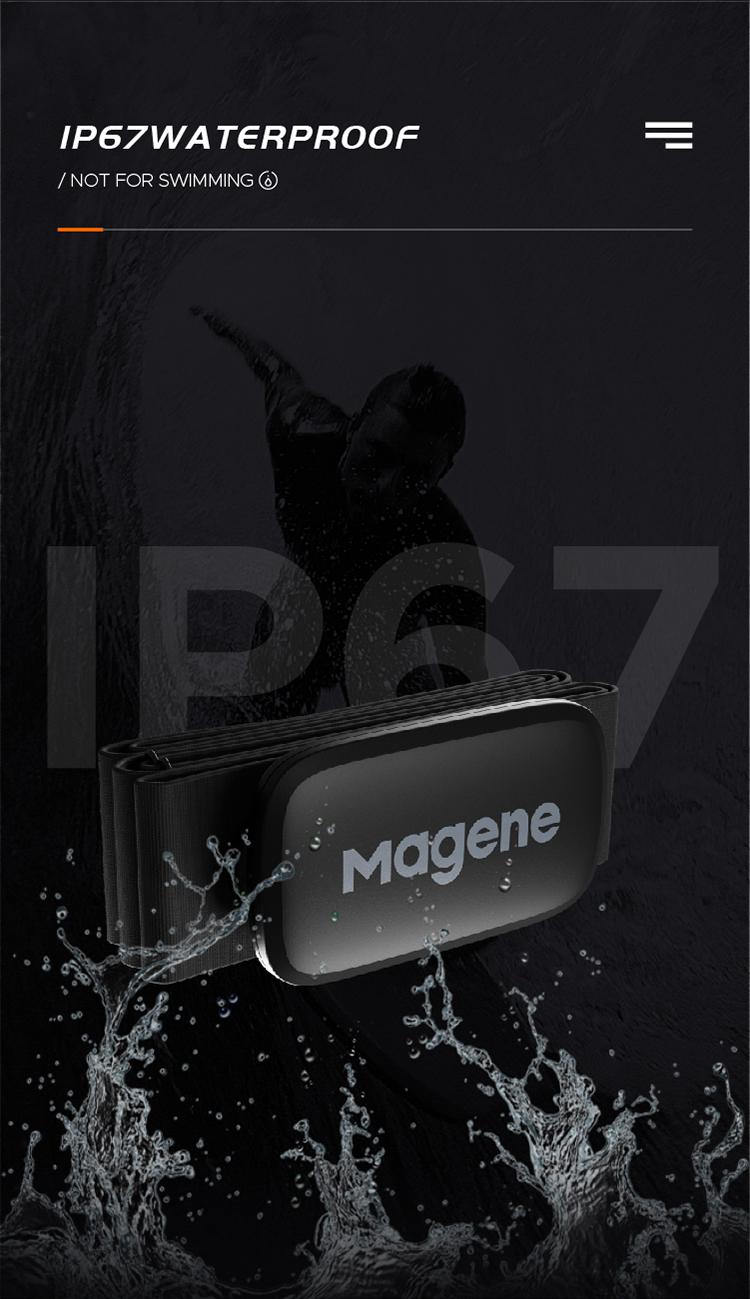 Magene H003 (H64 mới) Màn hình thể dục ngoài trời Bluetooth ANT + Cảm biến nhịp tim thể thao có ...