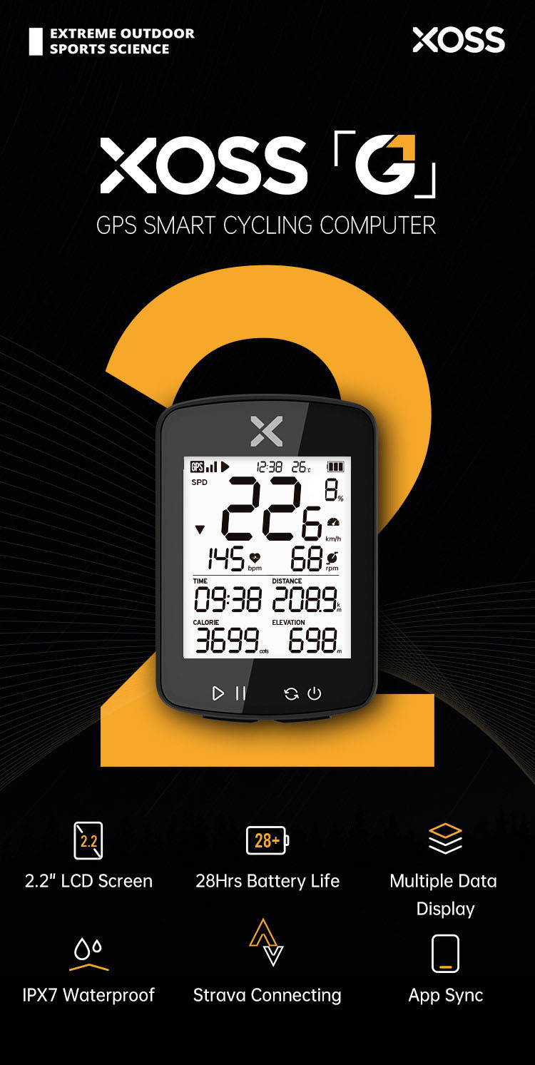 Xoss G2 + G2 Plus Đồng hồ tốc độ Xe đạp chống nước không dây IPX7 GPS 2 ...