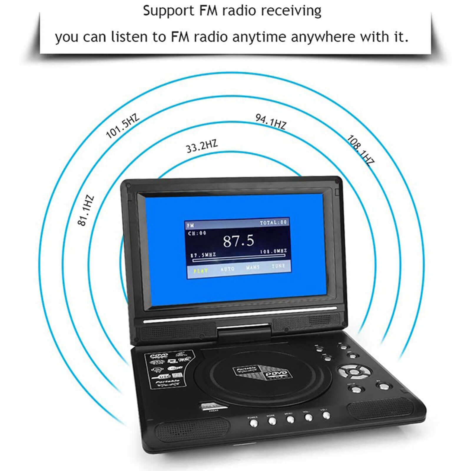 Máy Phát DVD VCD / CD / USB 9.8 Inch Hỗ Trợ Đài FM Di Động Đa Ứng Dụng ...