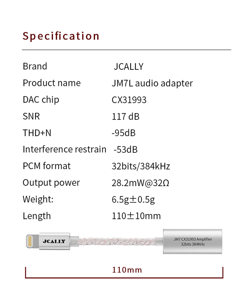 Jcally JM7 JM7L USB TypeC ánh sáng ning sang cáp âm thanh kỹ thuật số 3 ...