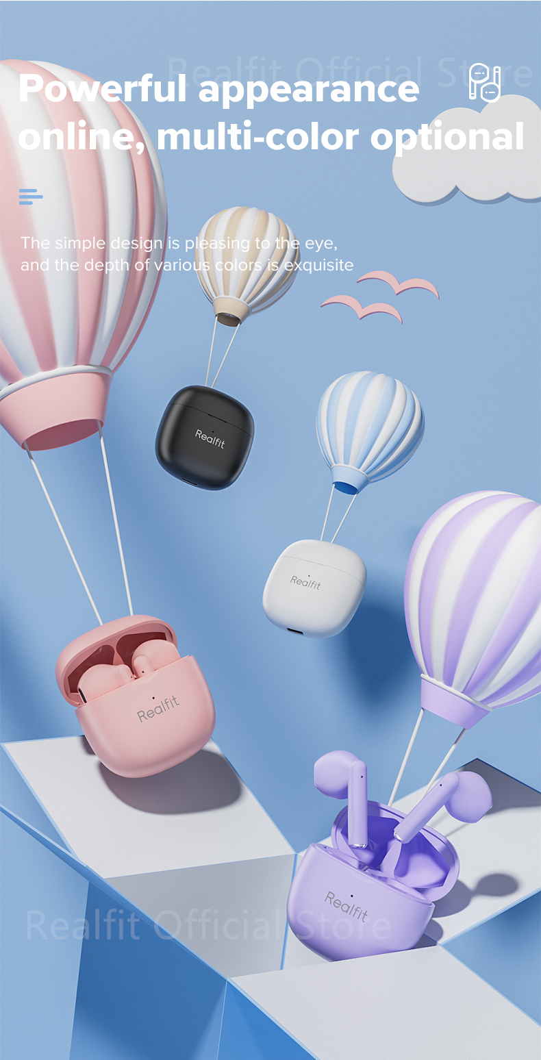 Tai nghe không dây Realfit F1 TWS Bluetooth 5.3 Có Micro Chất Lượng Cao | Shopee Việt Nam