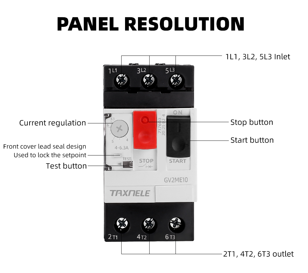 Gv2me GV2 Bộ bảo vệ khởi động động cơ Bộ ngắt mạch Bảo vệ ngắn mạch 3P MPCB từ tính nhiệt ...