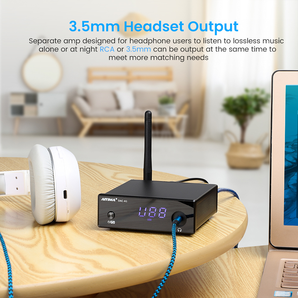 AIYIMA Mini Headphone Amplifier Bluetooth 5.0 Decoder Remote Control ...