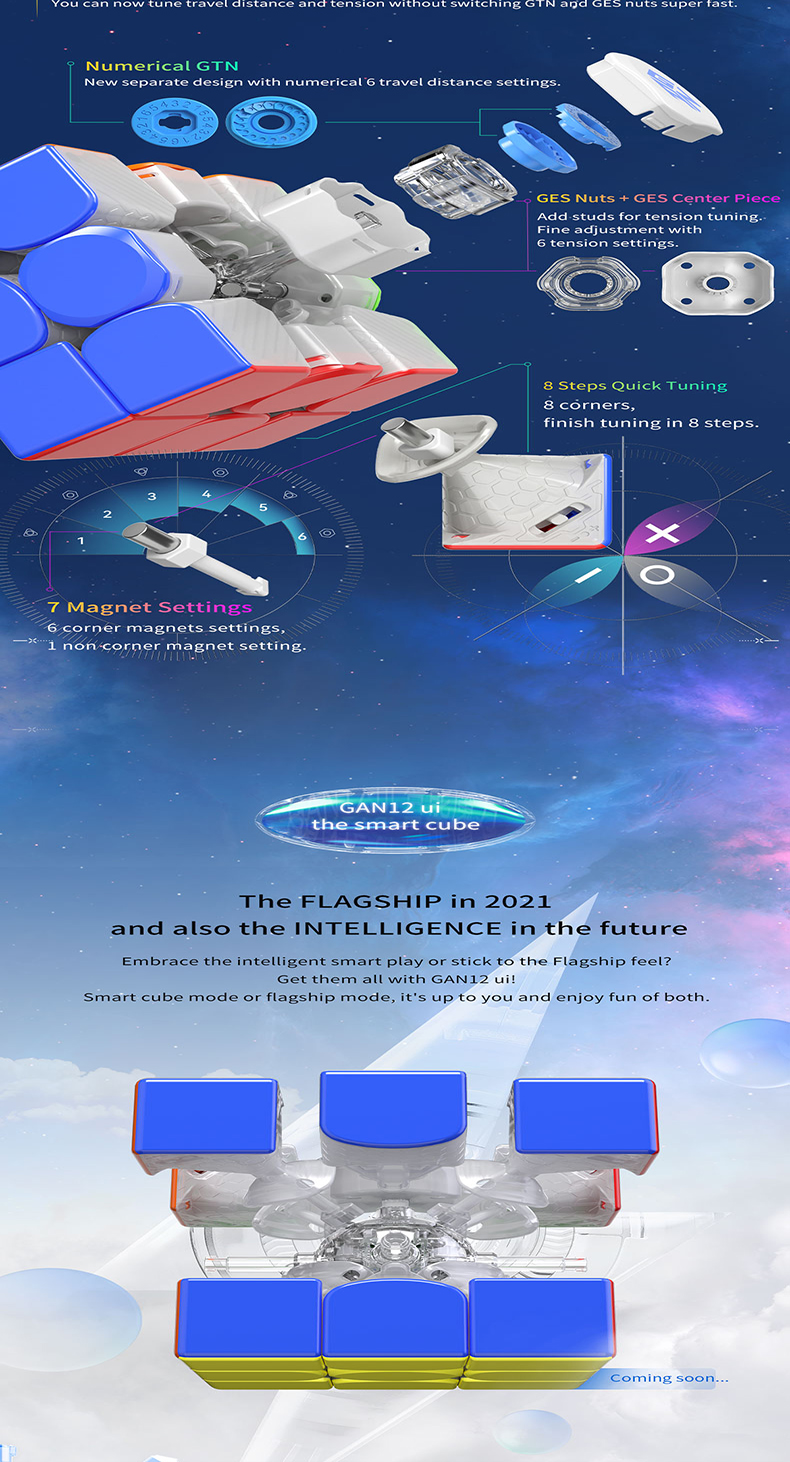 GAN 12 Maglev UV 3x3 Cube Professional GAN 12 M LEAP Cube Puzzle Fidget ...