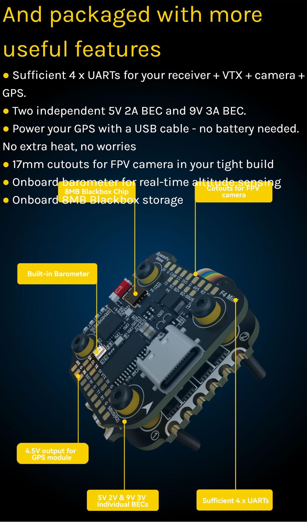 Speedybee f405 mini bls 35a ngăn xếp 20x20. Bộ điều khiển bay mini f405 ...
