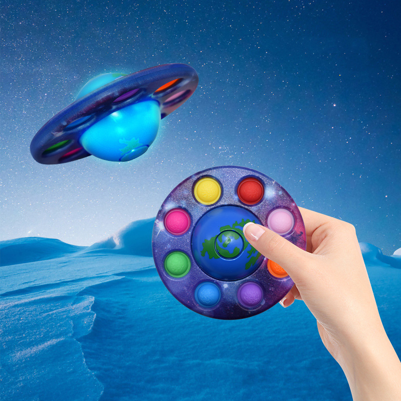 Pop it planet fidget toys lighting spinner toy decompression reliever ...