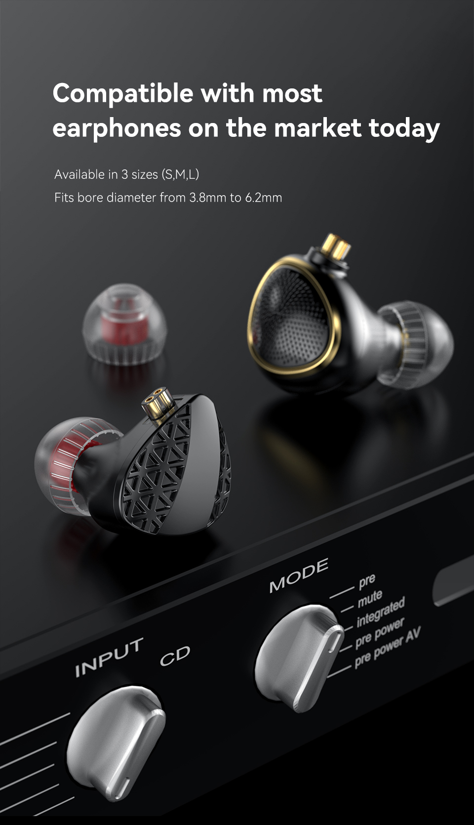 Trn t ear-tips eartips cấu trúc hỗ trợ kép silicone tai nghe 3 cặp tai ...