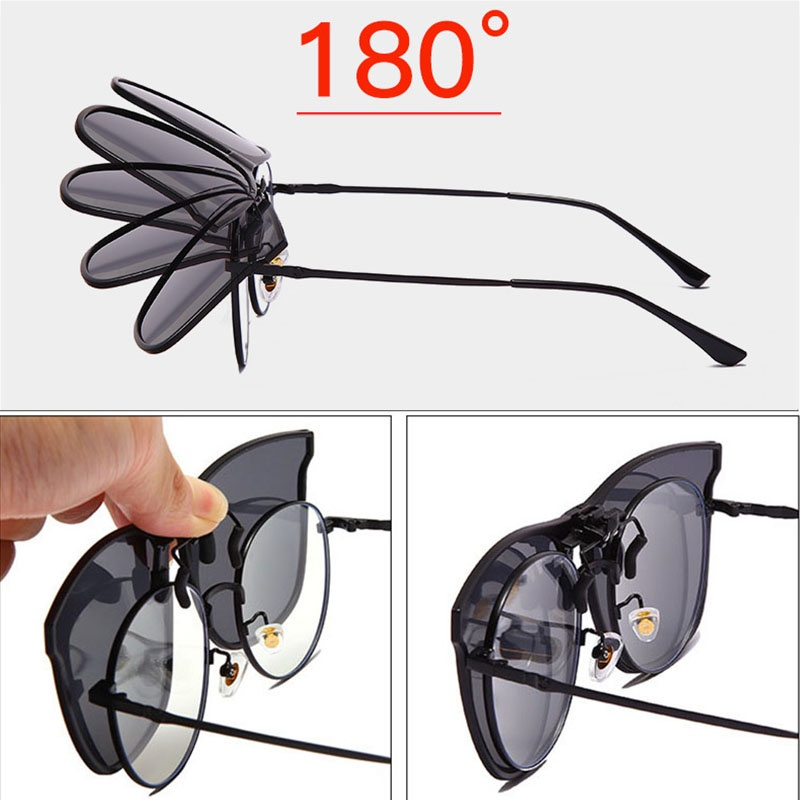 Kính râm kẹp phân cực Unisex Night Vision Khung vuông cổ điển chống ...