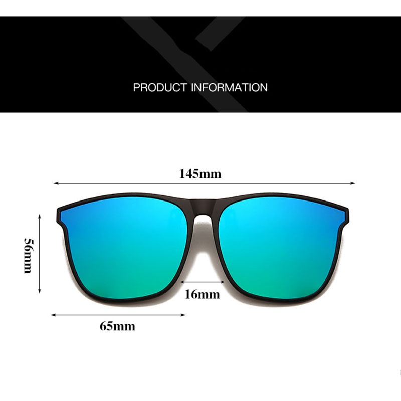 Kính râm kẹp phân cực Unisex Night Vision Khung vuông cổ điển chống ...