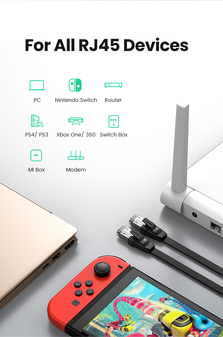 Dây cáp mạng UGREEN lan rj45 40gbps cat8 40gbps chuyên dụng thích hợp cho ps4 laptop cat 8 ...