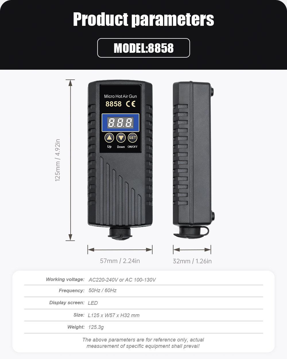 Máy khò nhiệt JCD 8858 750w màn hình LCD có thể điều chỉnh nhiệt độ sửa chữa điện thoại di động ...