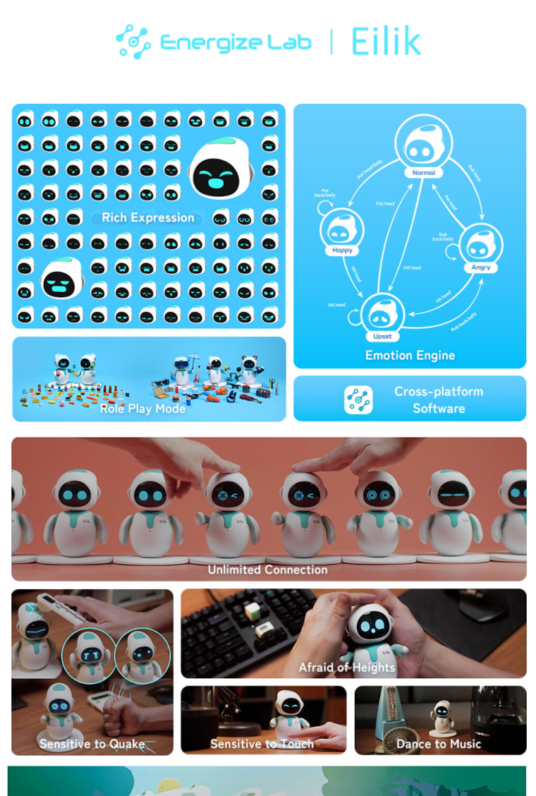 Robot Eilik Tương tác tương tác giọng nói cảm xúc thông minh Kèm theo ...