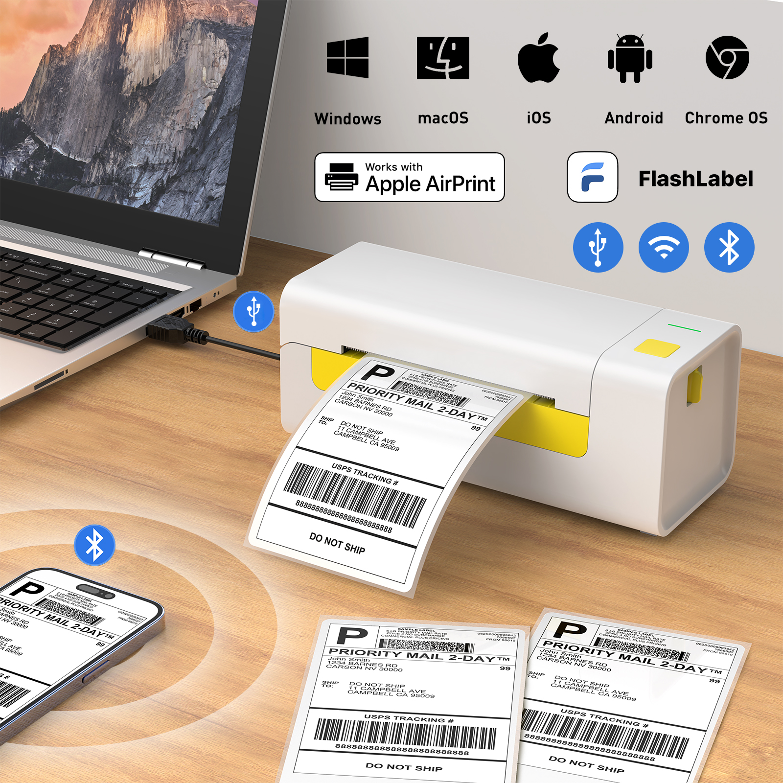 Máy in đơn hàng FLASHLABEL Y486 in đơn hàng, phiếu gửi, minicode, Logo Tự Dán, Bảo Hành 16 Tháng ...