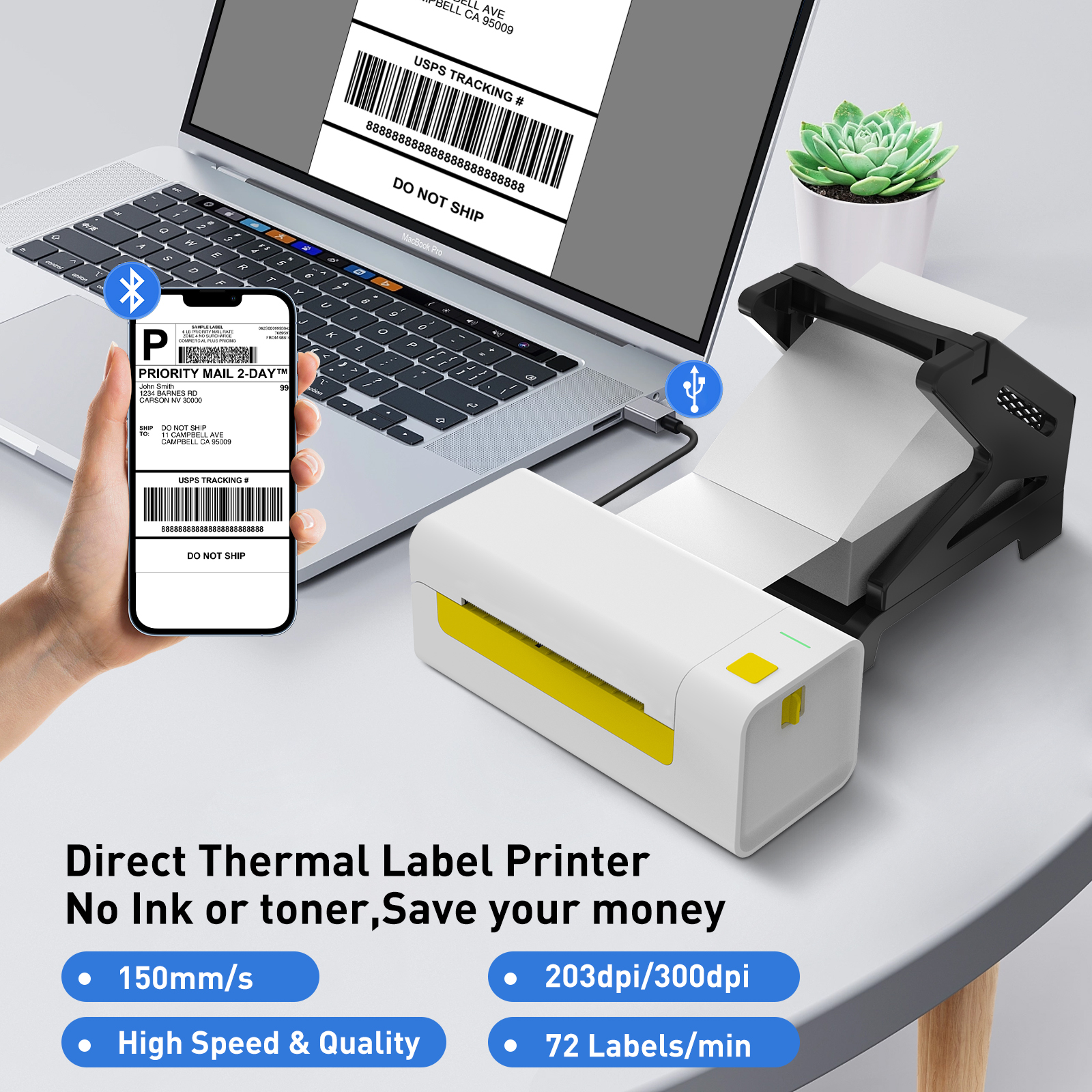 Máy in đơn hàng FLASHLABEL Y486 in đơn hàng, phiếu gửi, minicode, Logo Tự Dán, Bảo Hành 16 Tháng ...