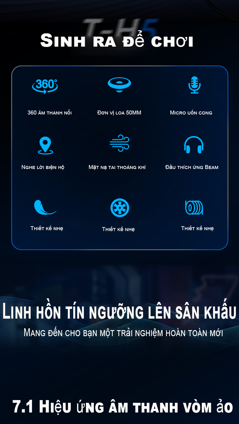 Tai Nghe Chơi Game TRANYOO T-H5 với Tai nghe có dây âm thanh nổi 7.1 Mic cho máy tính xách tay ...
