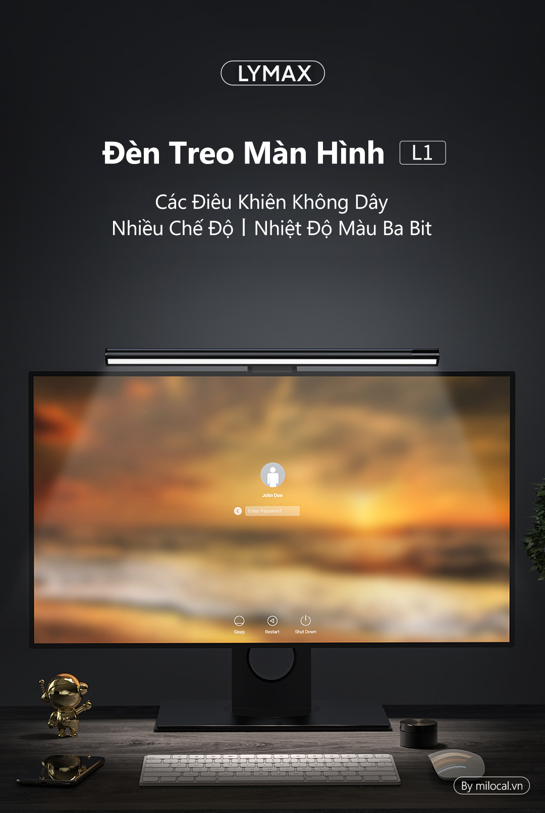 Đèn treo màn hình máy tính Lymax Bảo vệ mắt đọc sách cho trường học văn phòng | Shopee Việt Nam