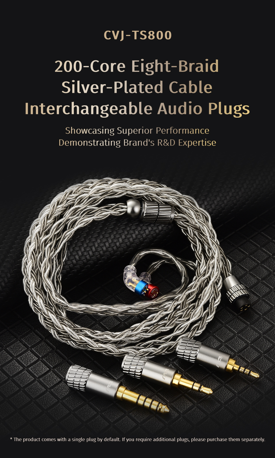 Faeal cvj ts800 Dây Cáp Nâng Cấp Tai Nghe 200 Lõi Mạ Bạc 2.5 / 3.5 / 4 ...