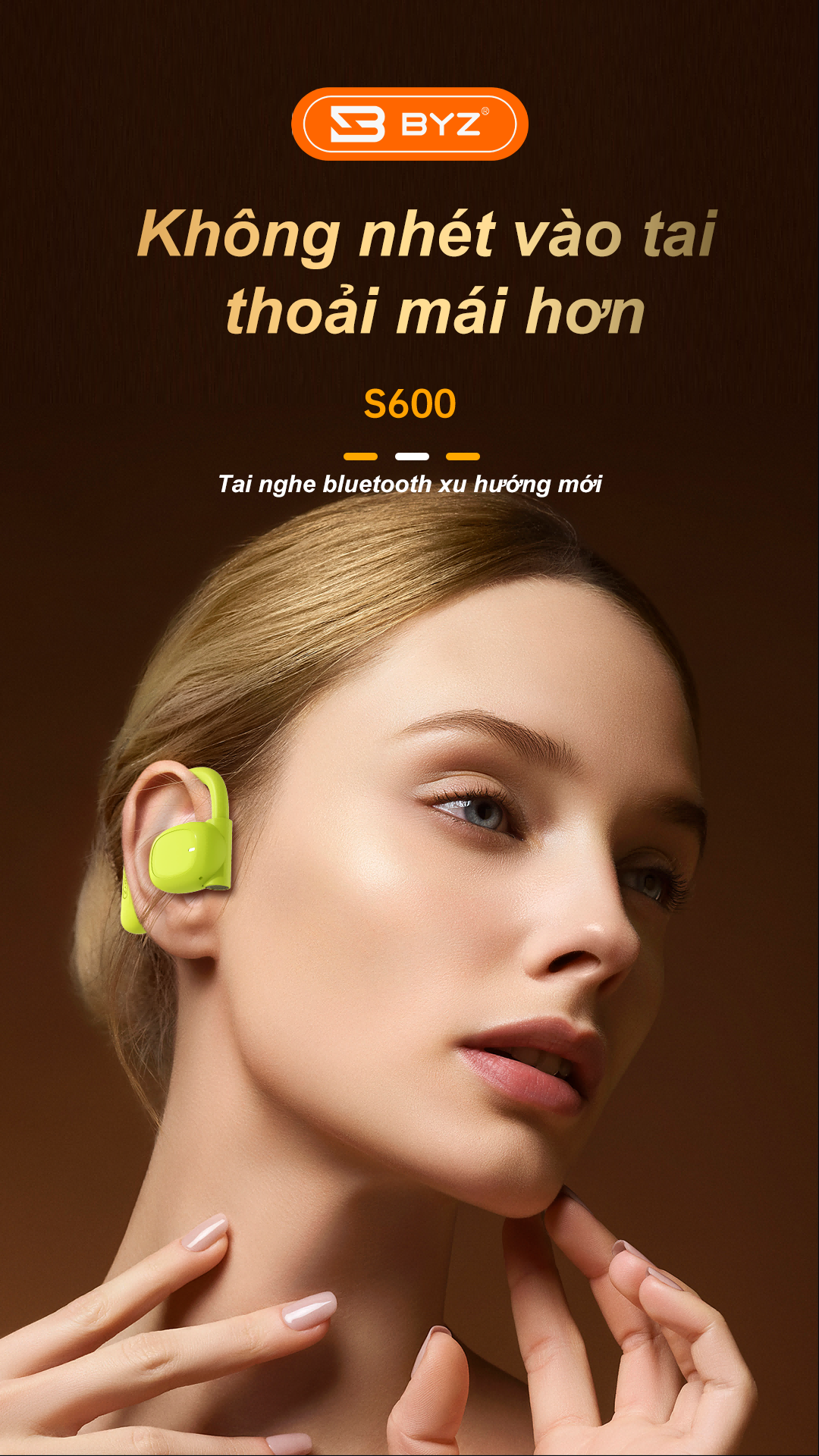 Tai nghe bluetooth không dây không nhét tai BYZ S600 có micro chống Ồn ...