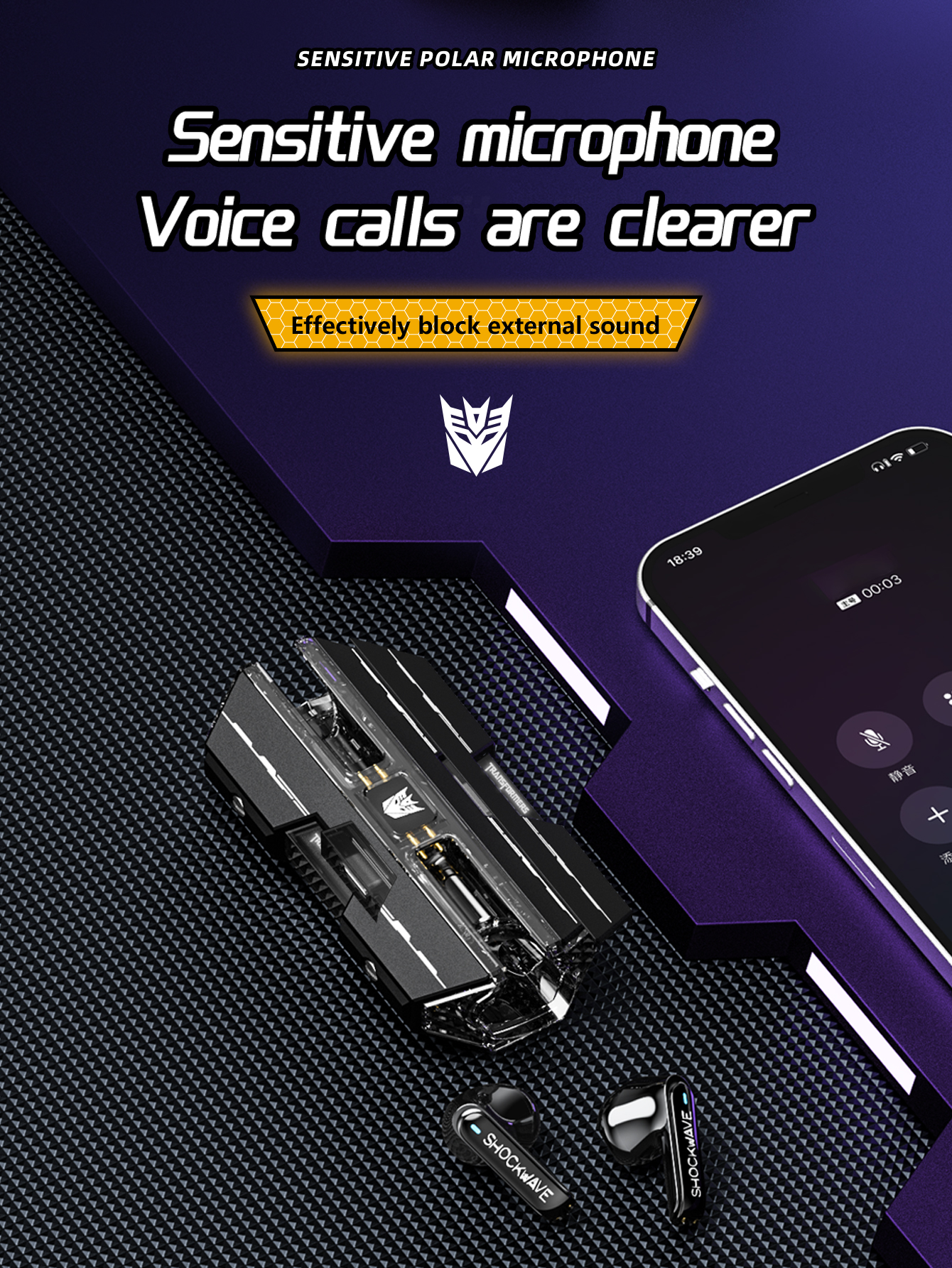 Tai Nghe Bluetooth Transformers TF-T01 Gaming Tai Nghe Không Dây chống ...